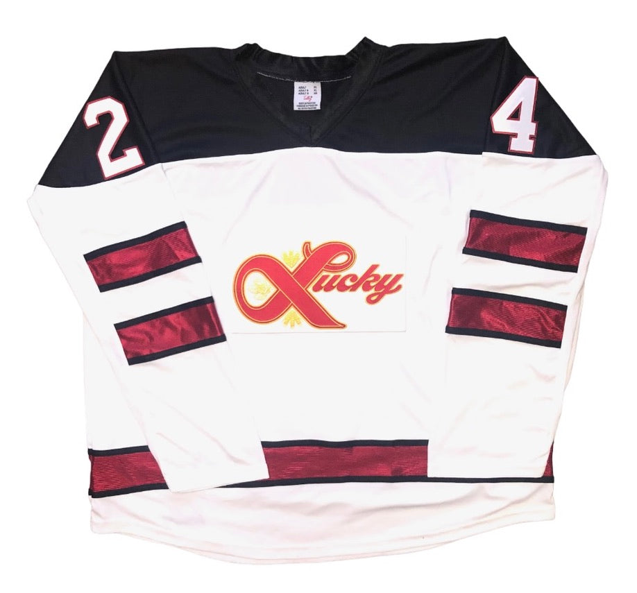 Custom Hockey Jerseys with a Lucky Embroidered Twill Logo – Tally ...