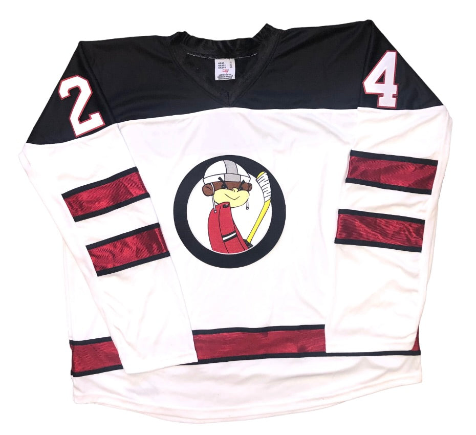 Custom Hockey Jerseys with a Funky Monkey Embroidered Twill Logo ...